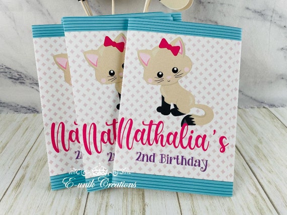 Kitten Chips Bag Kitten Chips Covers Kitty Cat Party Kitty - Etsy