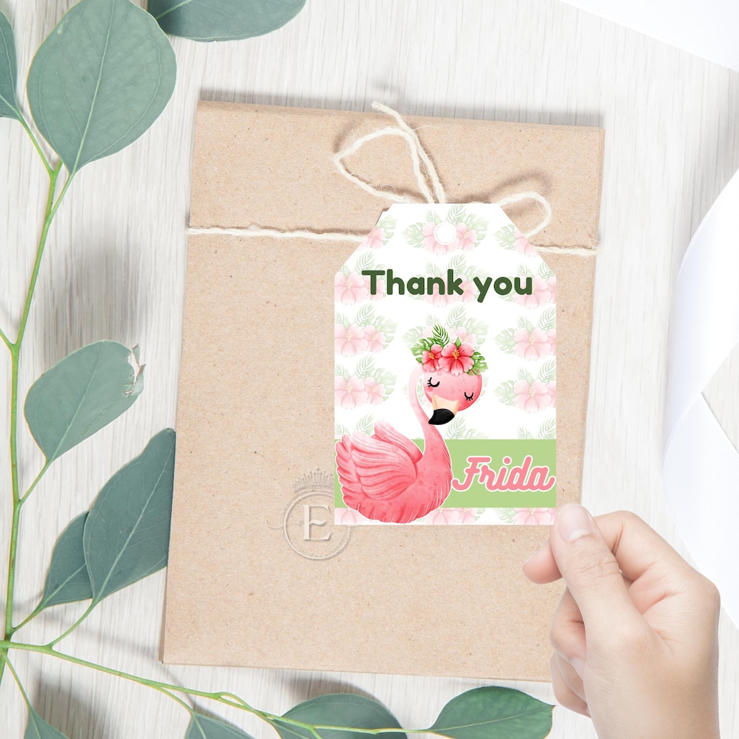 Flamingo Party Favor Tags: Personalized Tropical Printed Tags - Etsy