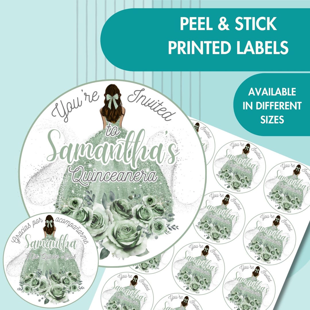 Sage Quinceanera Sticker, Custom Stickers | Personalized and Printed ...