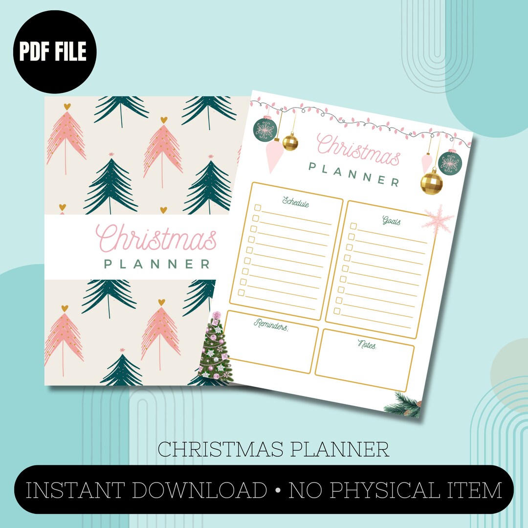 Pink Christmas Holiday Planner, Christmas Planner Bundle, Christmas ...