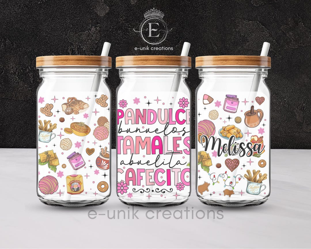 Mexican Pan Dulce Libby Frosted Glass Cup Cafecito Glass Cup Personalized Libby Christmas Cup ...