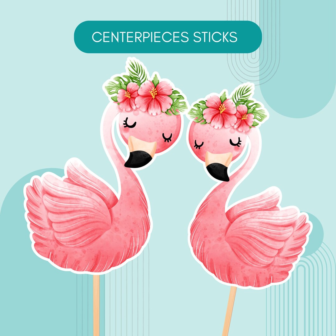 Flamingo Centerpieces Sticks, Flamingo Decoration, Flamingo Birthday ...