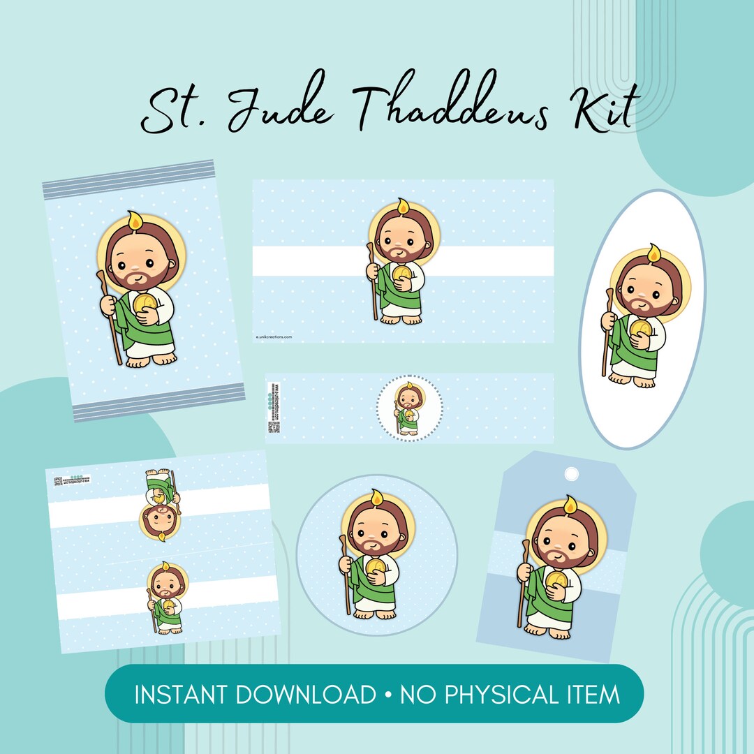 St. Jude Thaddeus Printable Kit, Baptism Party Ki, First Communion Kit ...