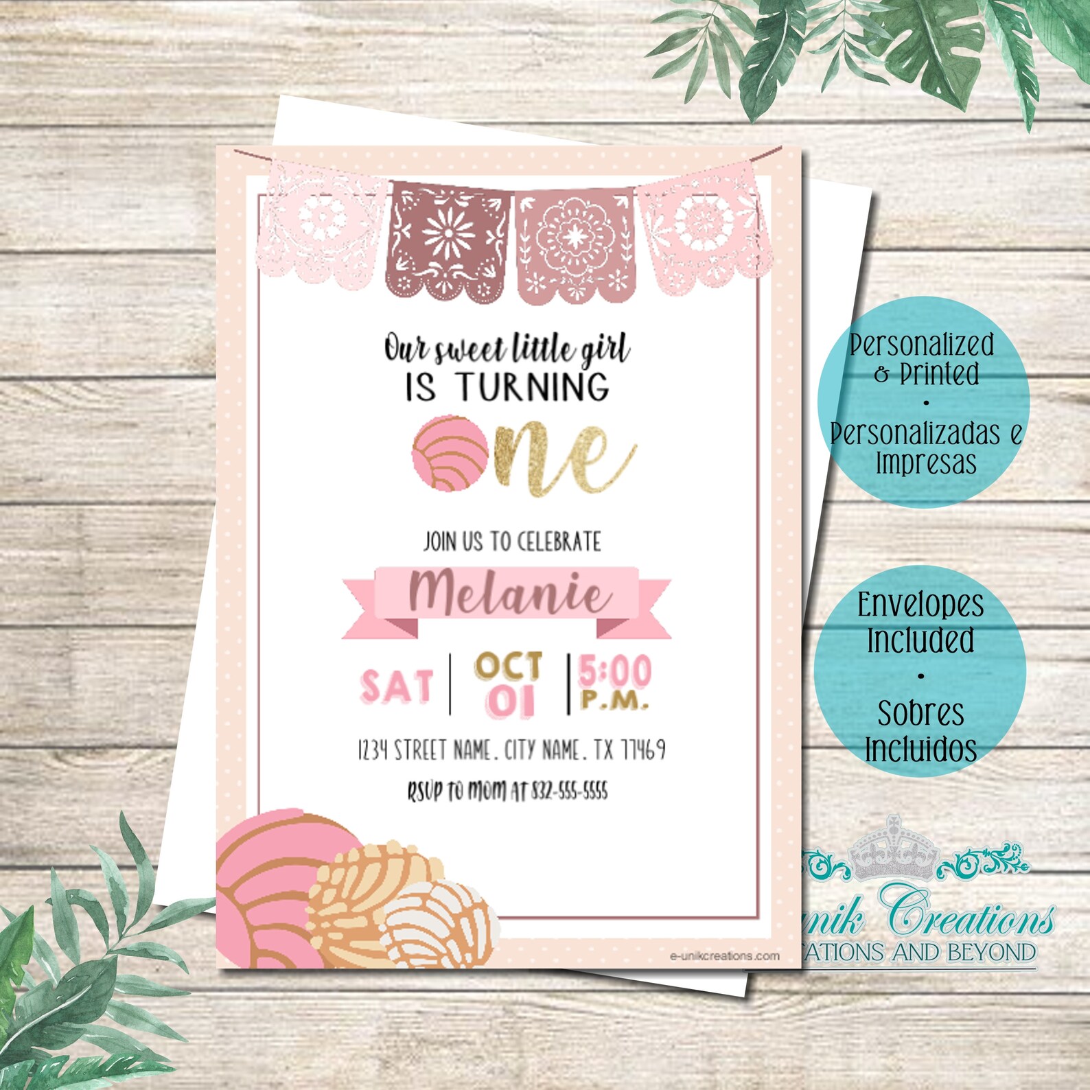 Concha Birthday Printed Invitation Conchas Party Theme Pan - Etsy