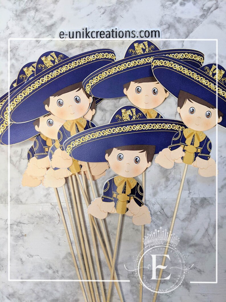 Navy Blue Charrito Centerpieces Charrito Cutouts Mariachi - Etsy