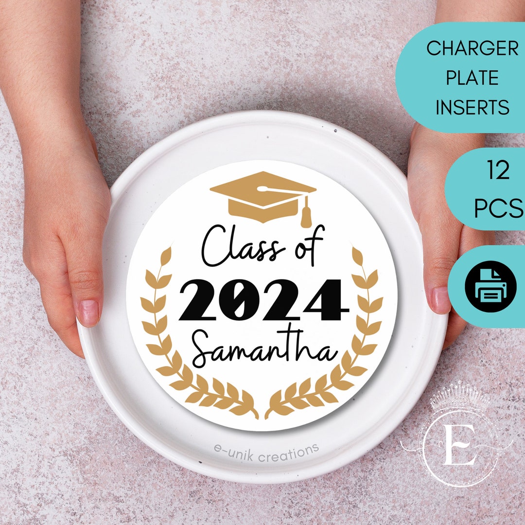 Graduation Charger Plate Inserts, Plate Overlays, Graduation Decor ...