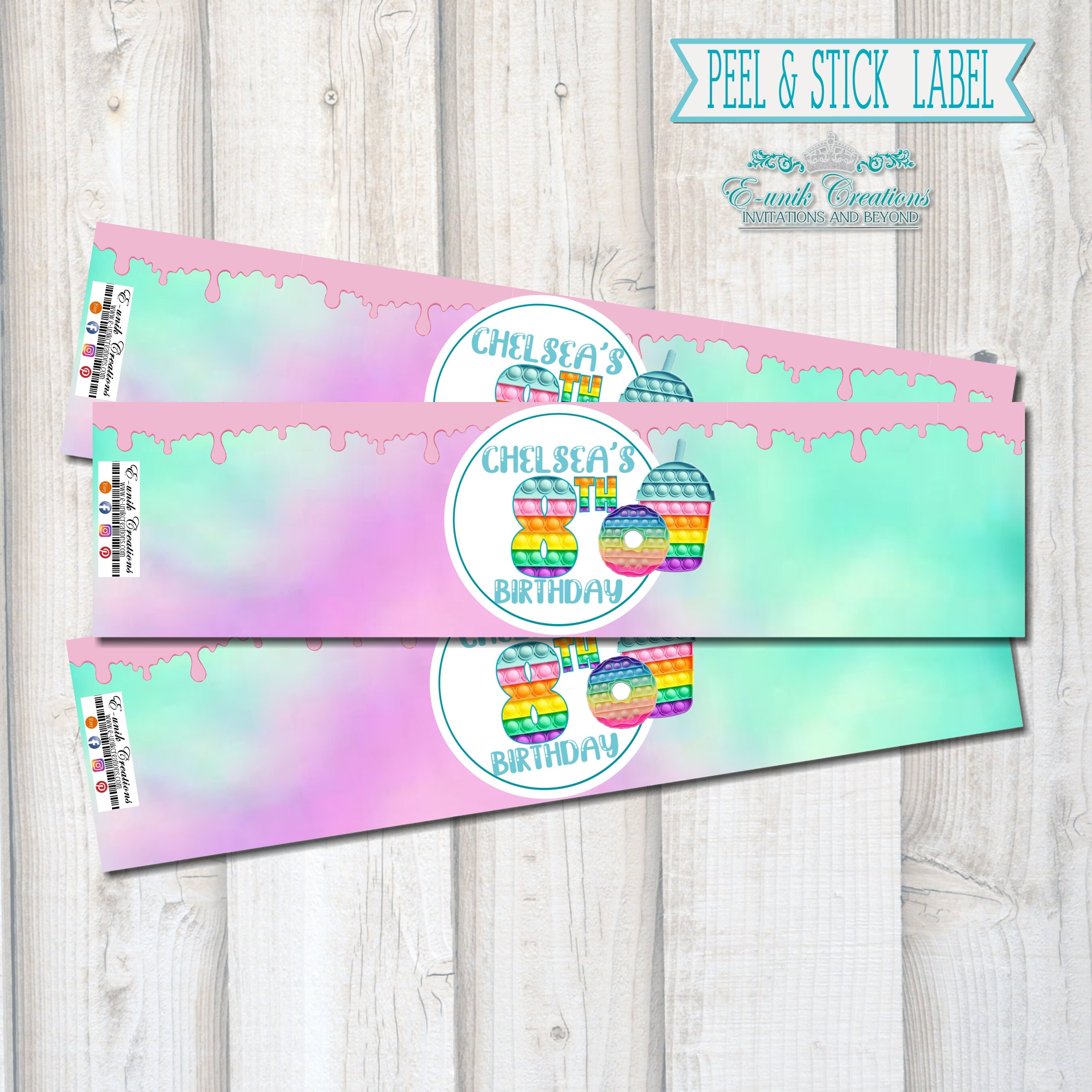 Pop It Labels Water Bottle Labels Pop It Party Decor Pop It - Etsy Canada