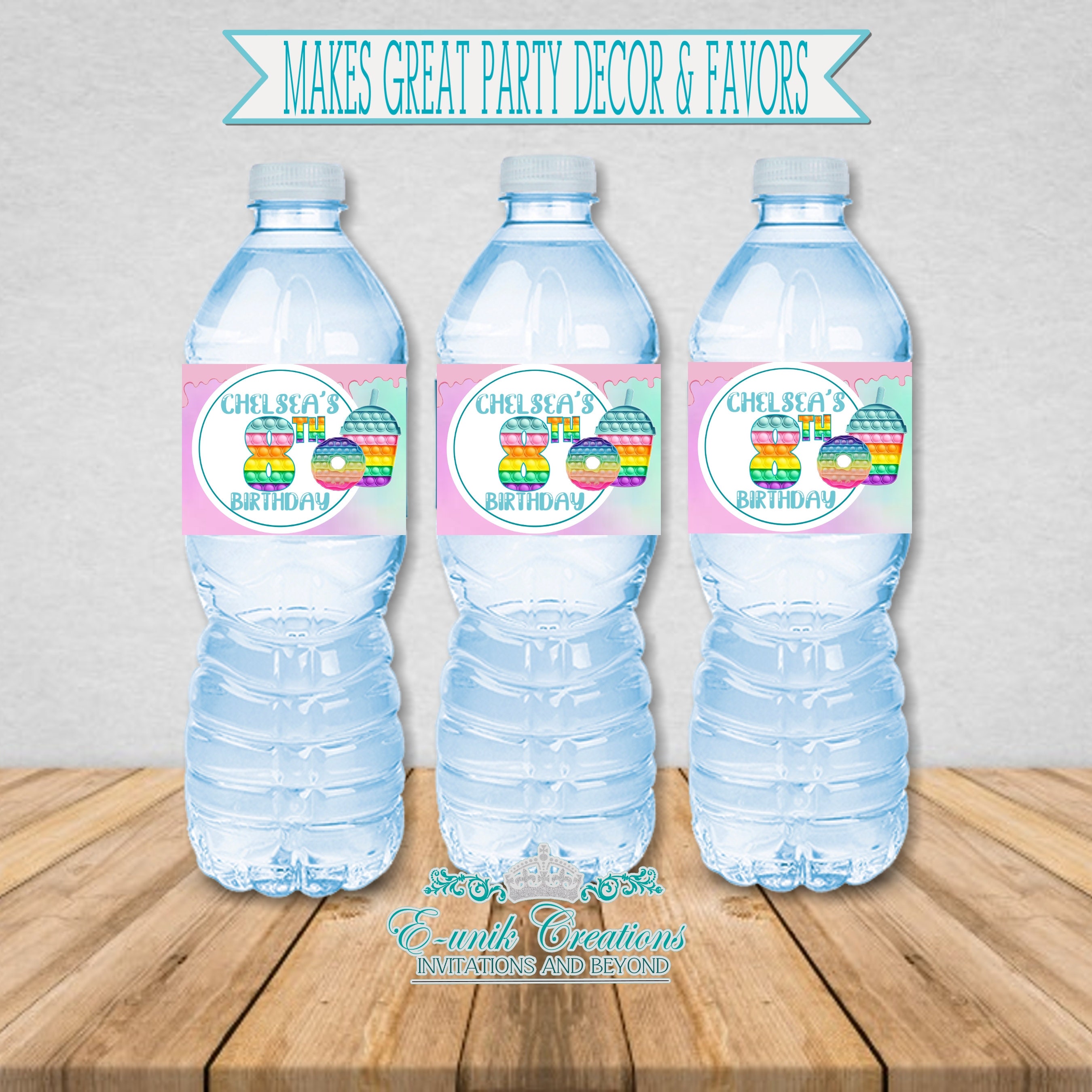 Pop It Labels Water Bottle Labels Pop It Party Decor Pop It - Etsy Canada