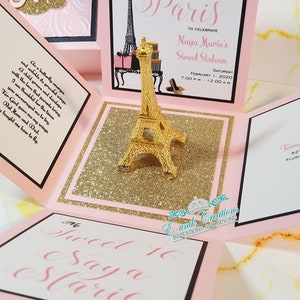 Paris Invitation, Paris Exploding Box, Paris Quinceanera, Sweet 16 ...