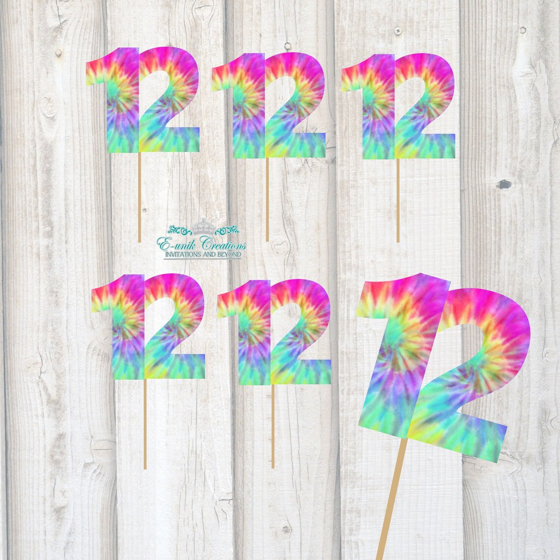 Tie Dye Toppers Retro Cupcake Topper Groovy Party Decor. - Etsy