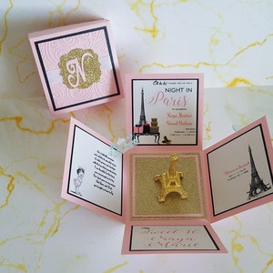 Paris Invitation, Paris Exploding Box, Paris Quinceanera, Sweet 16 ...