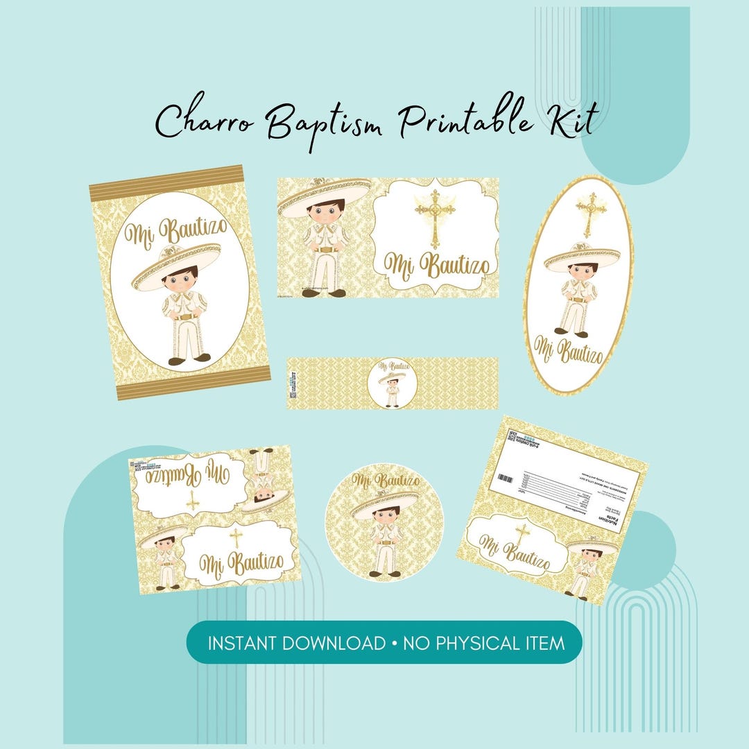 Charro Baptism Printable Kit | Baptism Party Kit | Mexican Baptims Kit ...