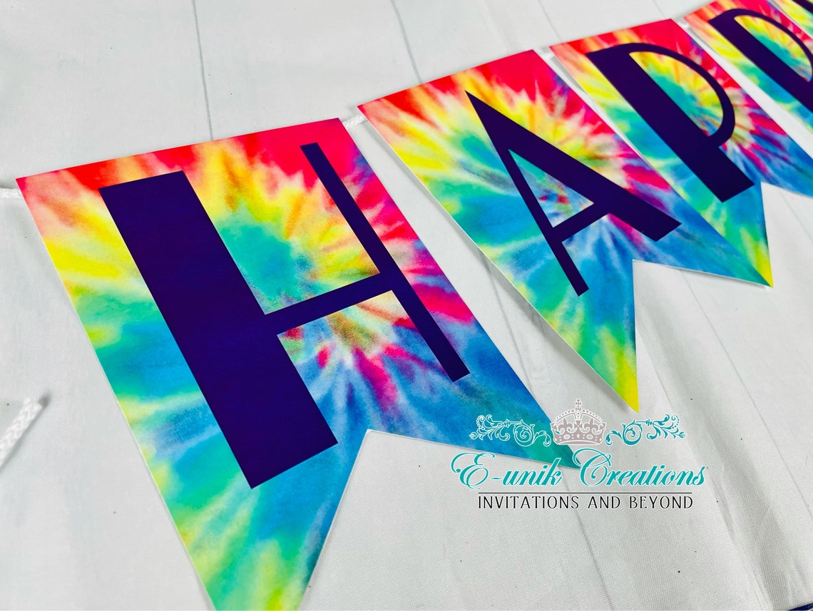 Tie Dye Banner Groovy Party Banner 60's Birthday Banner | Etsy