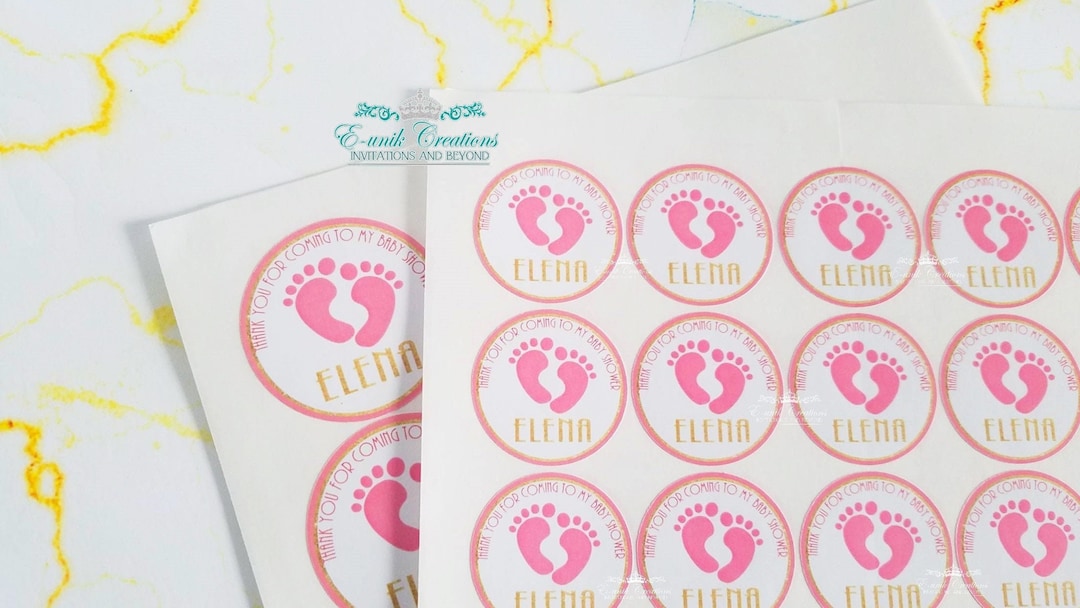 Baby Shower Sticker, Baby Feet Sticker, Pink Baby Feet - Etsy