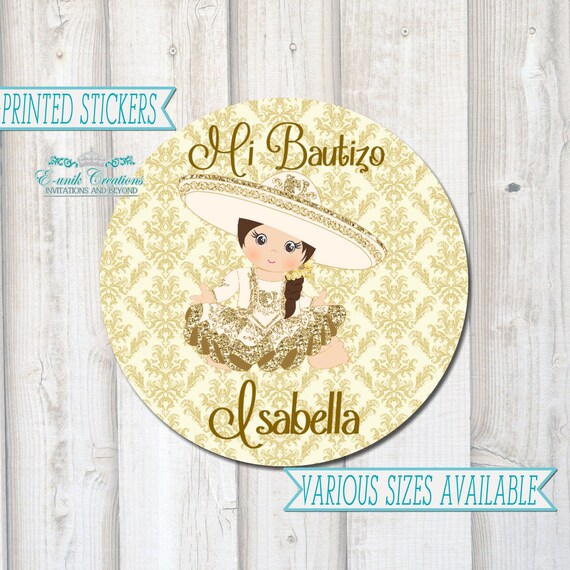 Gold Charra Stickers Mariachi Labels Mexican Fiesta Mi | Etsy