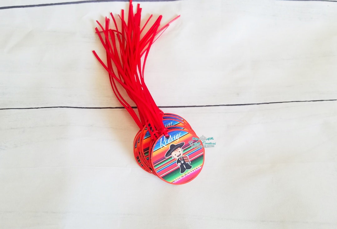 Charro Tags Black Mariachi Printed Tags With Ribbon Fiesta - Etsy