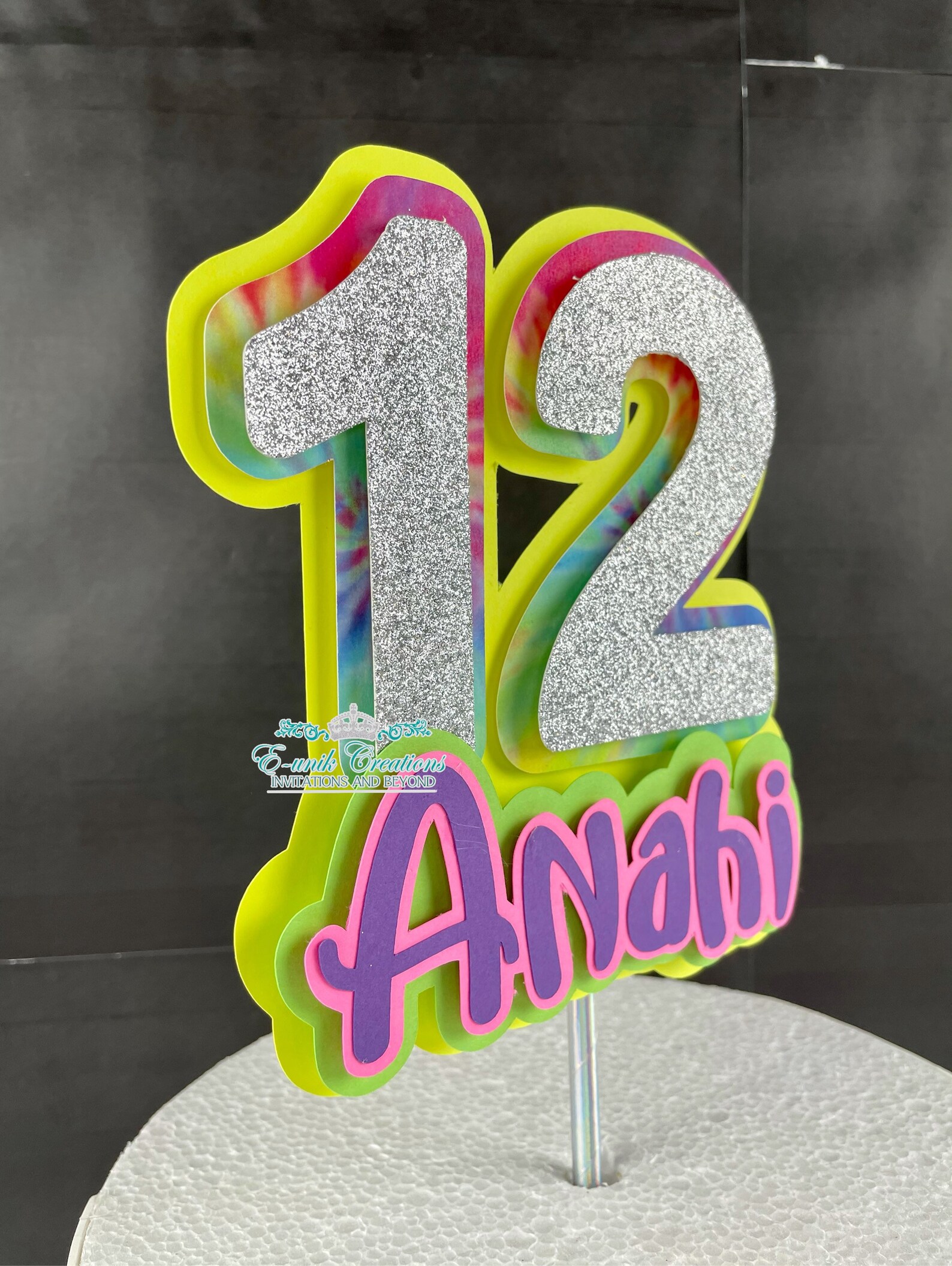 Tie Dye Cake Topper Groovy Party Topper Retro Party Topper - Etsy