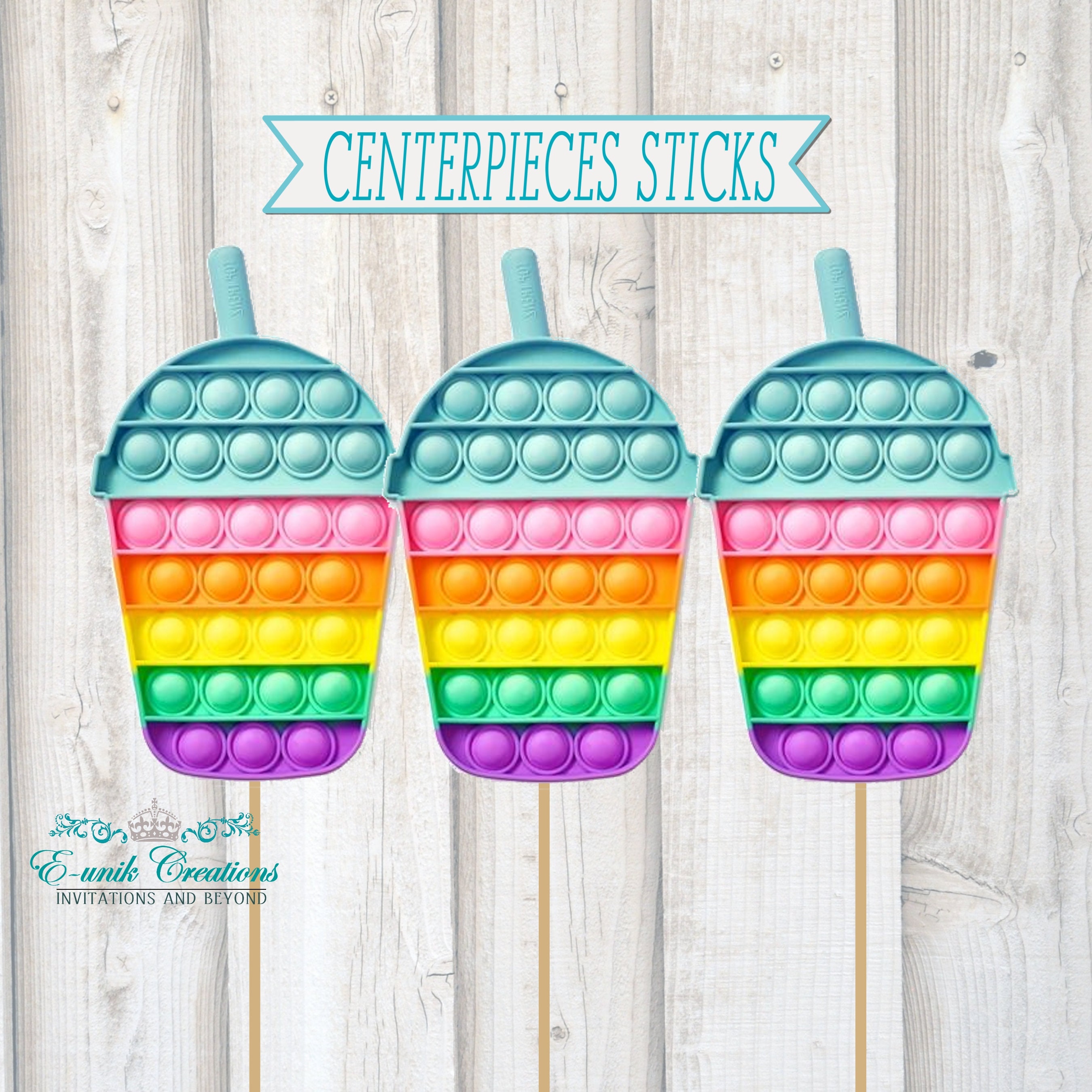 Pop It Centros de mesa Pop It Cutouts Pop It Stick Pop It - Etsy México