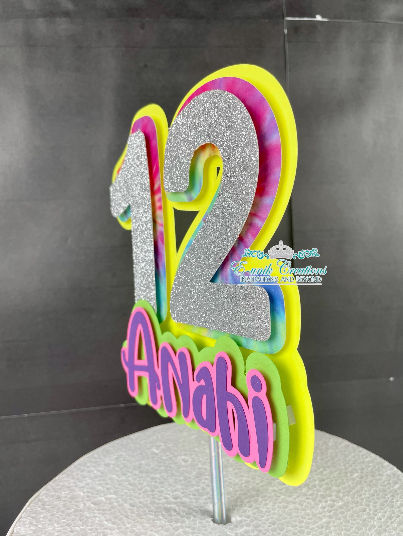 Tie Dye Cake Topper Groovy Party Topper Retro Party Topper - Etsy