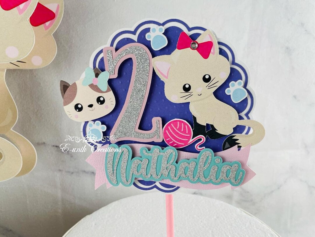 Kitty Cake Topper, Cat Cake Topper, Kitty Cat Party, Cat Birthday, Cat ...
