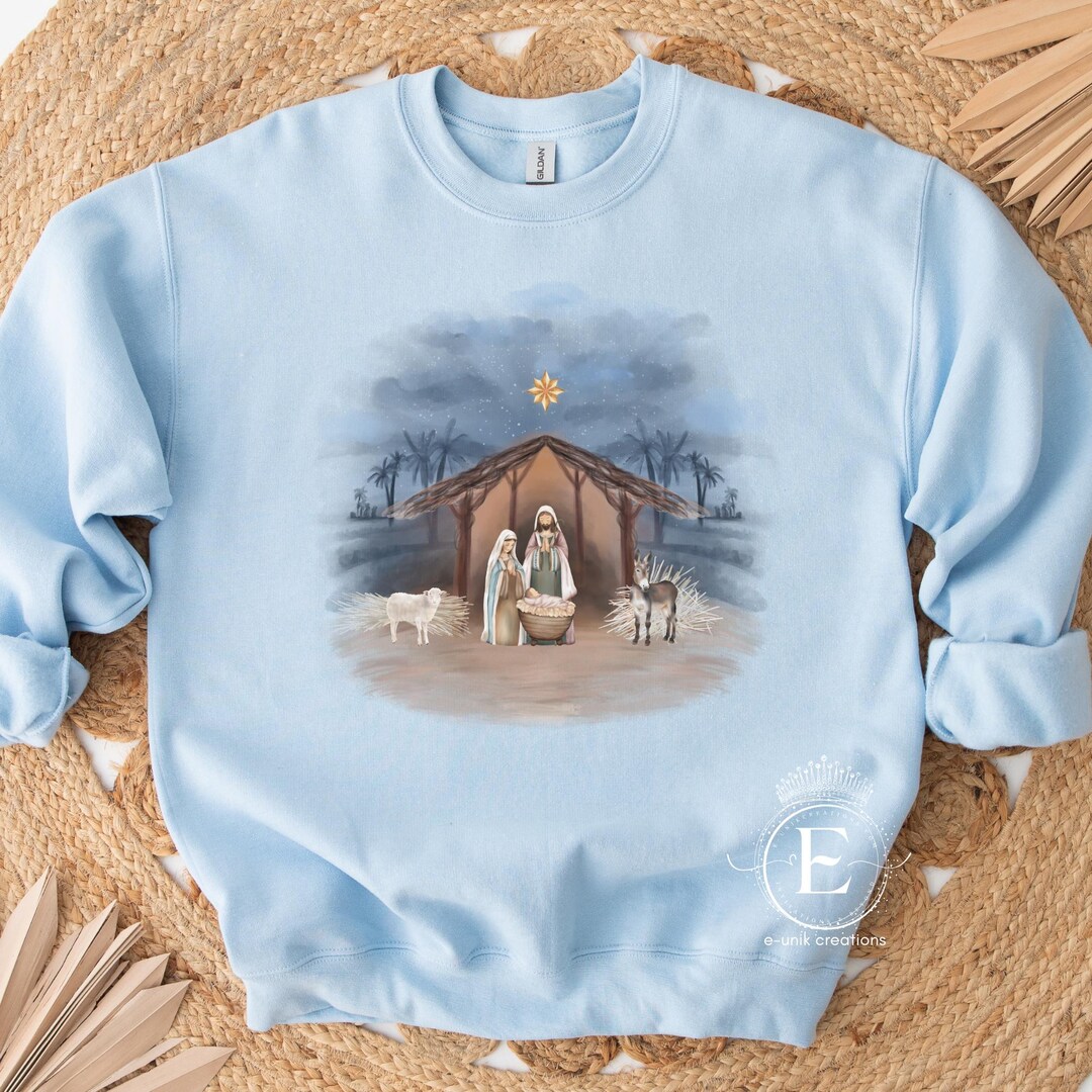Nativity Scene Sweatshirt | Nativity Scene T-shirt | Nativity Christmas ...