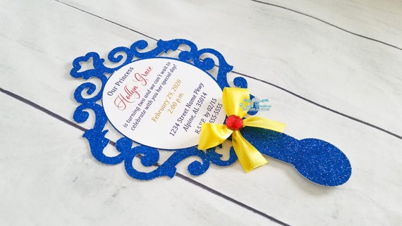 Beauty and The Beast Belle Mirror Invite Princess Belle | Etsy