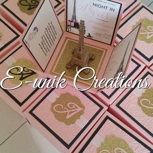 Paris Invitation, Paris Exploding Box, Paris Quinceanera, Sweet 16 ...