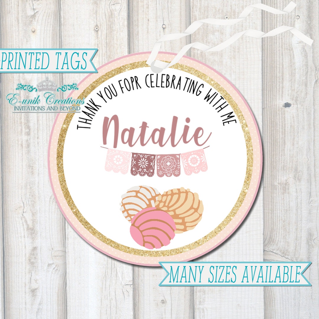 Concha Tags, Concha Party Tag, Concha Favor Tags, Conchas Birthday ...