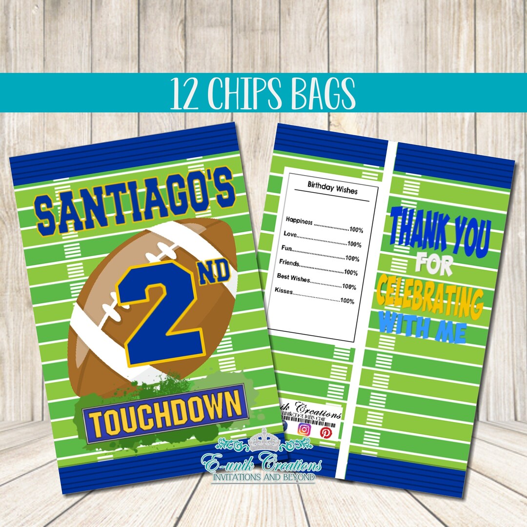 Football Chip Bag Football Chip Cover Football Pintables - Etsy