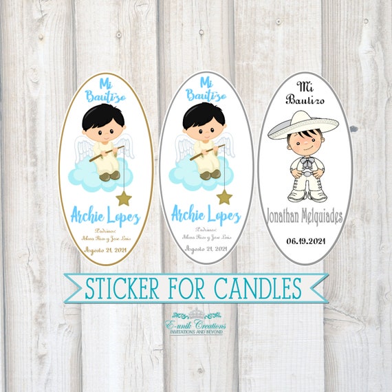 Oval Sticker Sticker for Candles Baptism Stickers Candle - Etsy