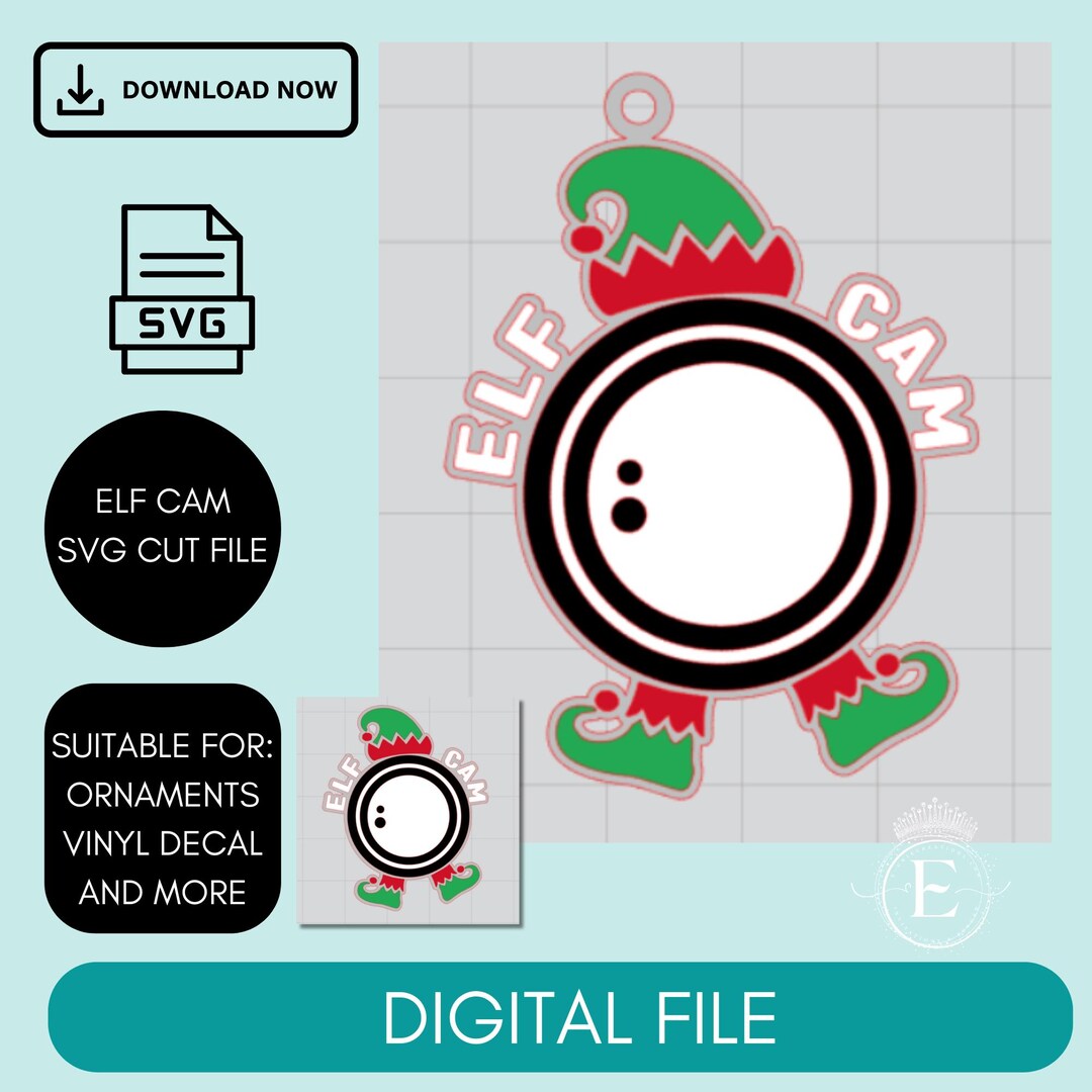 Elf Cam SVG Cut File | Elf Camera Ornament | Fun Christmas Activity ...