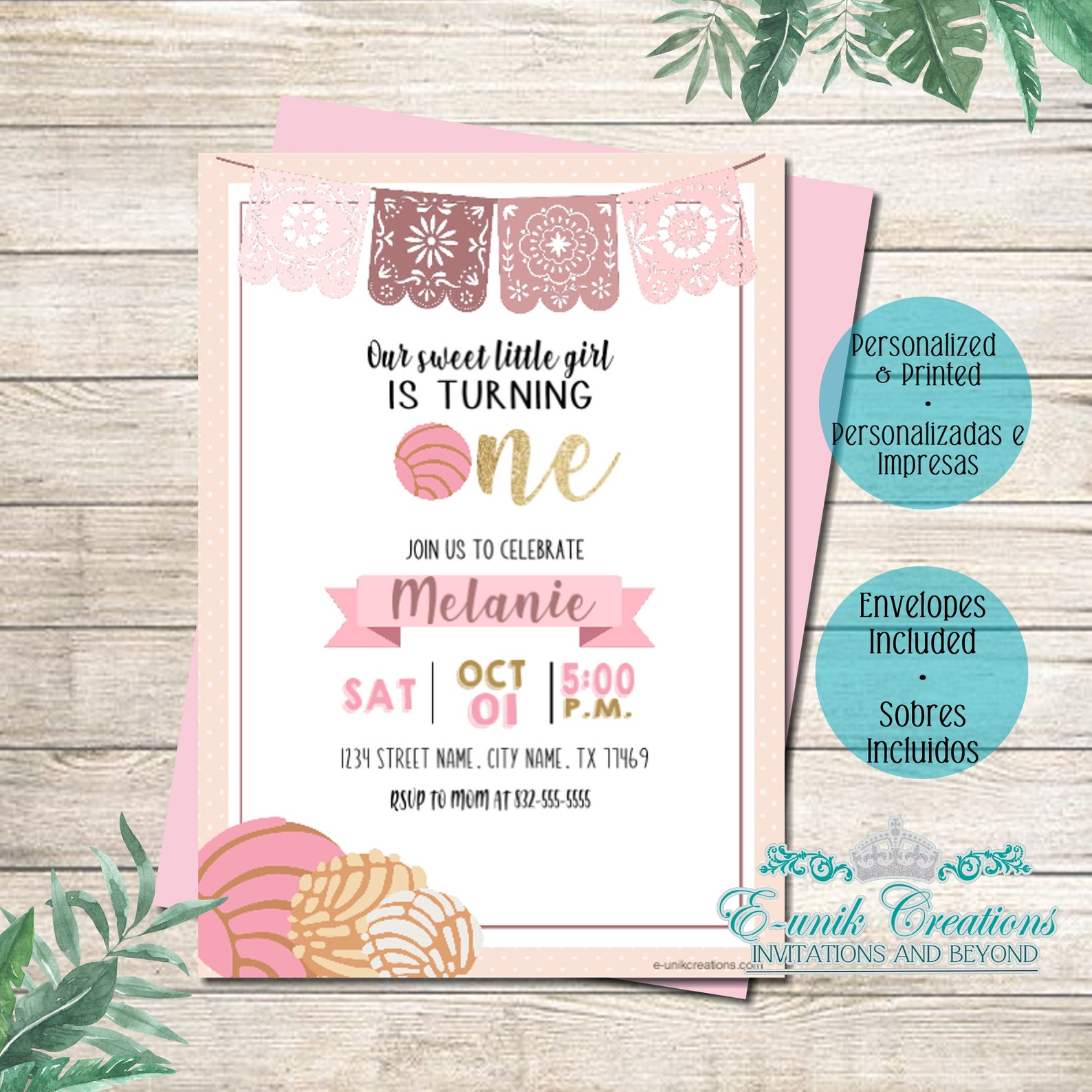 Concha Birthday Printed Invitation Conchas Party Theme Pan - Etsy