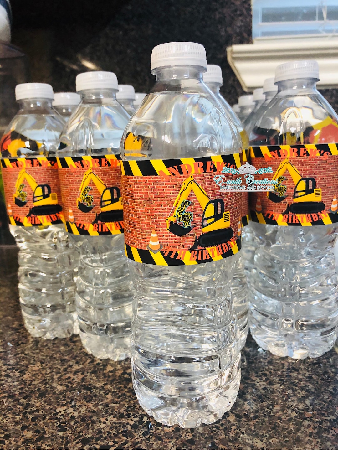 Construction Water Bottle Labels Construction Birthday Party ...