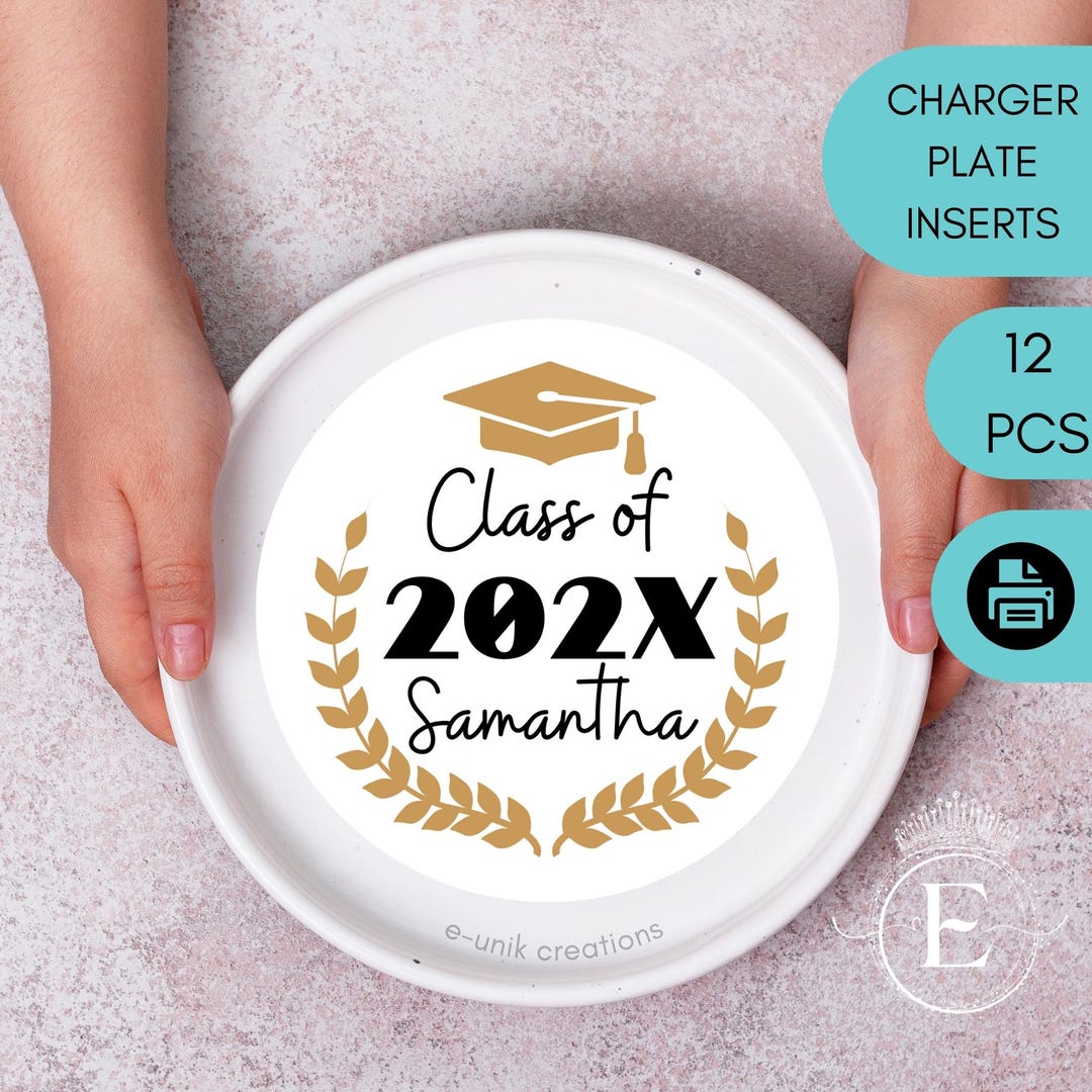 Graduation Charger Plate Inserts, Plate Overlays, Graduation Decor ...