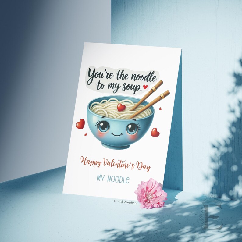 Funny Food Personalized Valentine's Greeting Card, You're the Noodle to ...