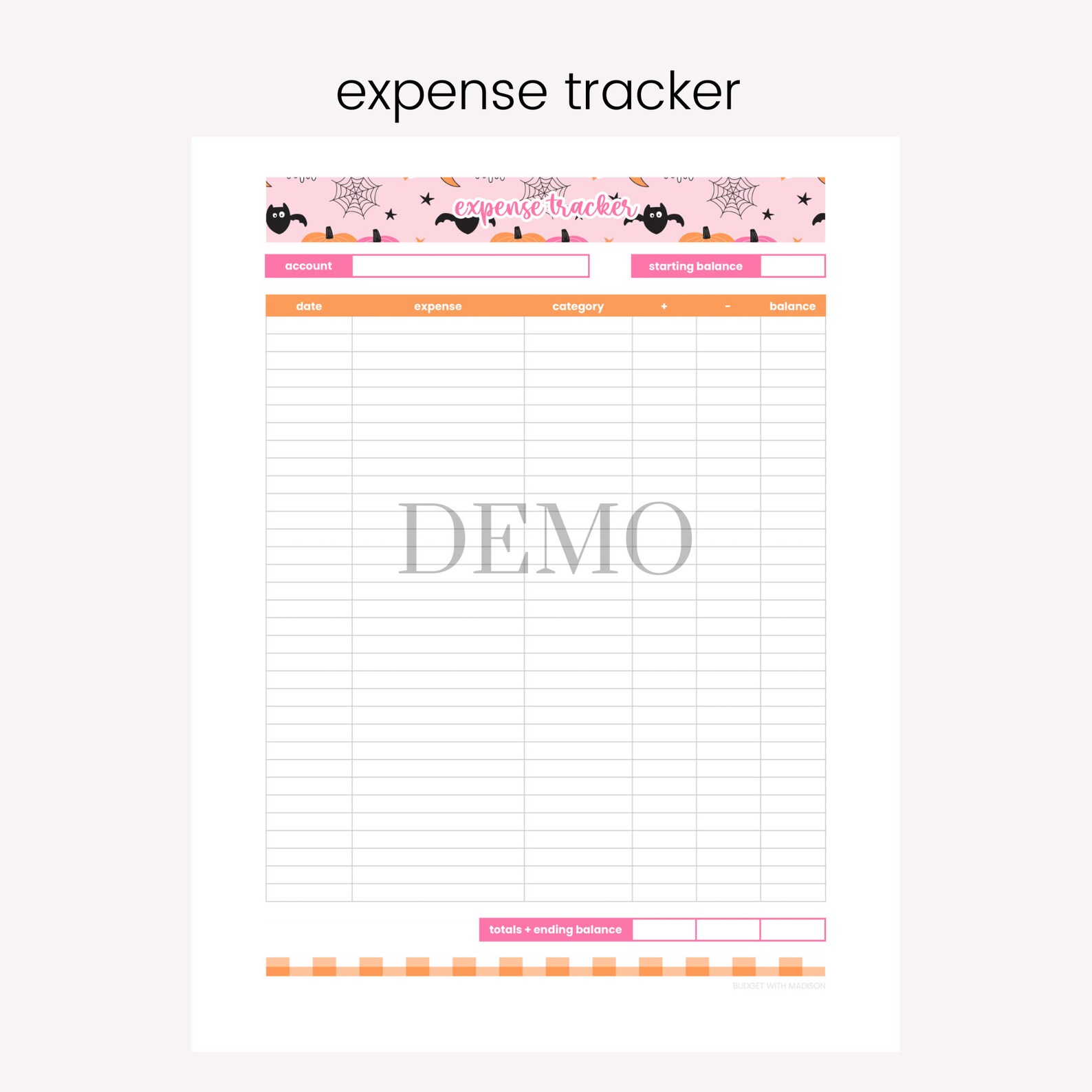 October Budget Kit Calendar Monthly Budget Weekly Check in Paycheck ...