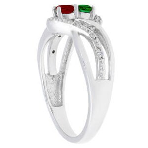 2 Stone Ring Personalized Diamond 2-stone Birthstone Infinity - Etsy