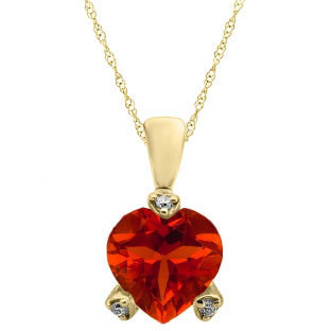 Simple Heart Shaped Ruby Gemstone Diamond Pendant in Rose Yellow White ...