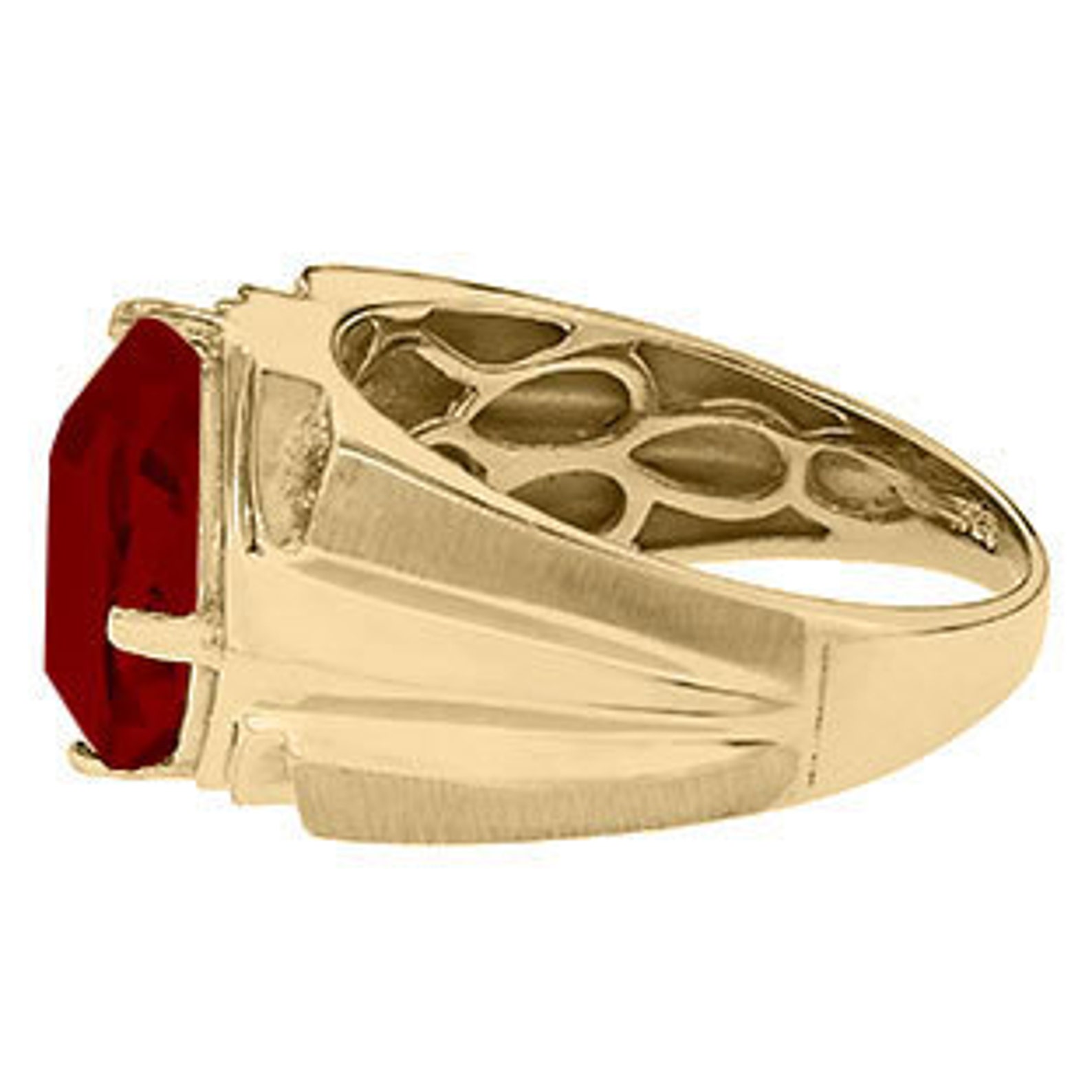 Large Diamond Mens Ruby Ring In White Rose Yellow Black Gold | Etsy