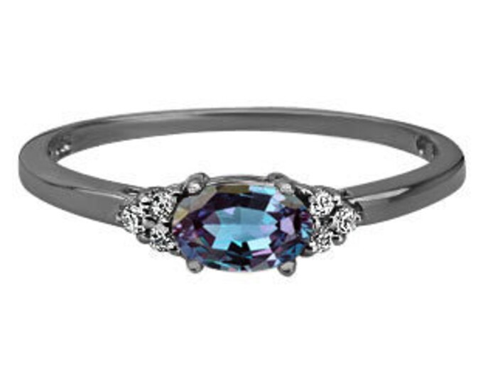 Petite Alexandrite Ring, Alexandrite Stone Ring, Yellow Rose White ...