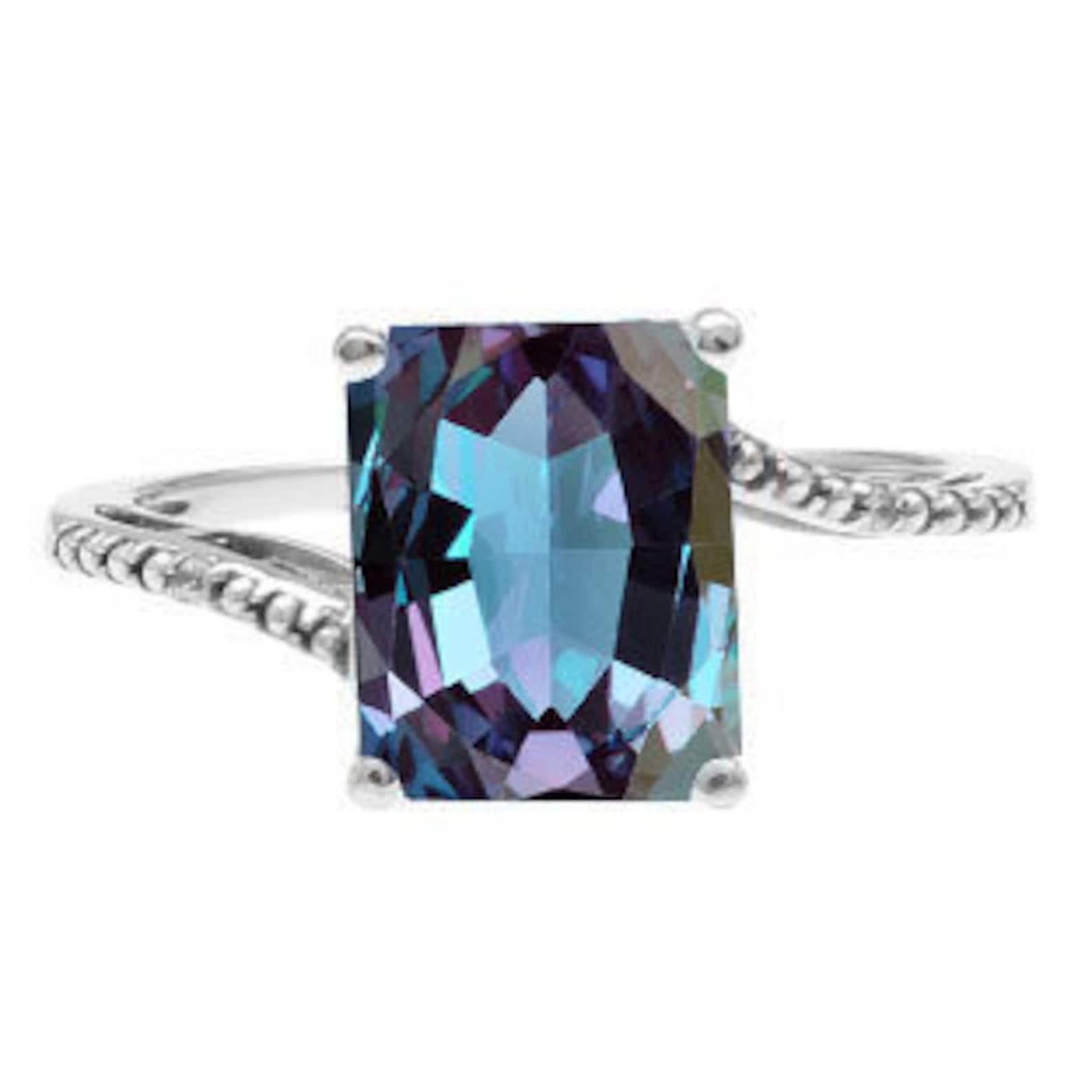 Emerald-cut Alexandrite Ring Alexandrite Stone Ring - Etsy
