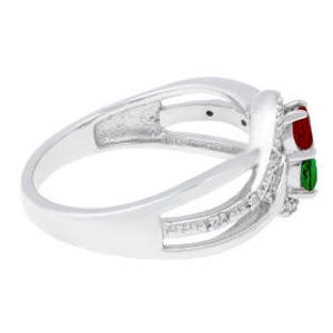 2 Stone Ring Personalized Diamond 2-stone Birthstone Infinity - Etsy
