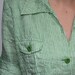 90's Basler Striped Flax Blouse, Green and White Short Sleeves Top ...