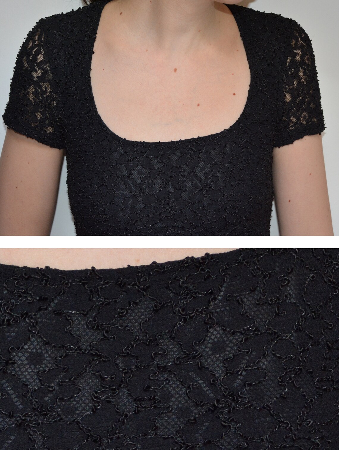 90's Lace Bodycon Dress Layered Dress Openwork Retro - Etsy