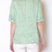 90's Basler Striped Flax Blouse, Green and White Short Sleeves Top ...