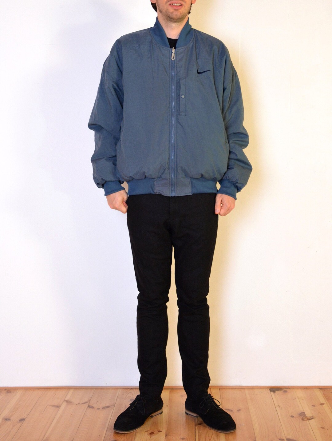 90's Reversible Nike Jacket, Vintage Bomber Jacket, Quilted Retro ...