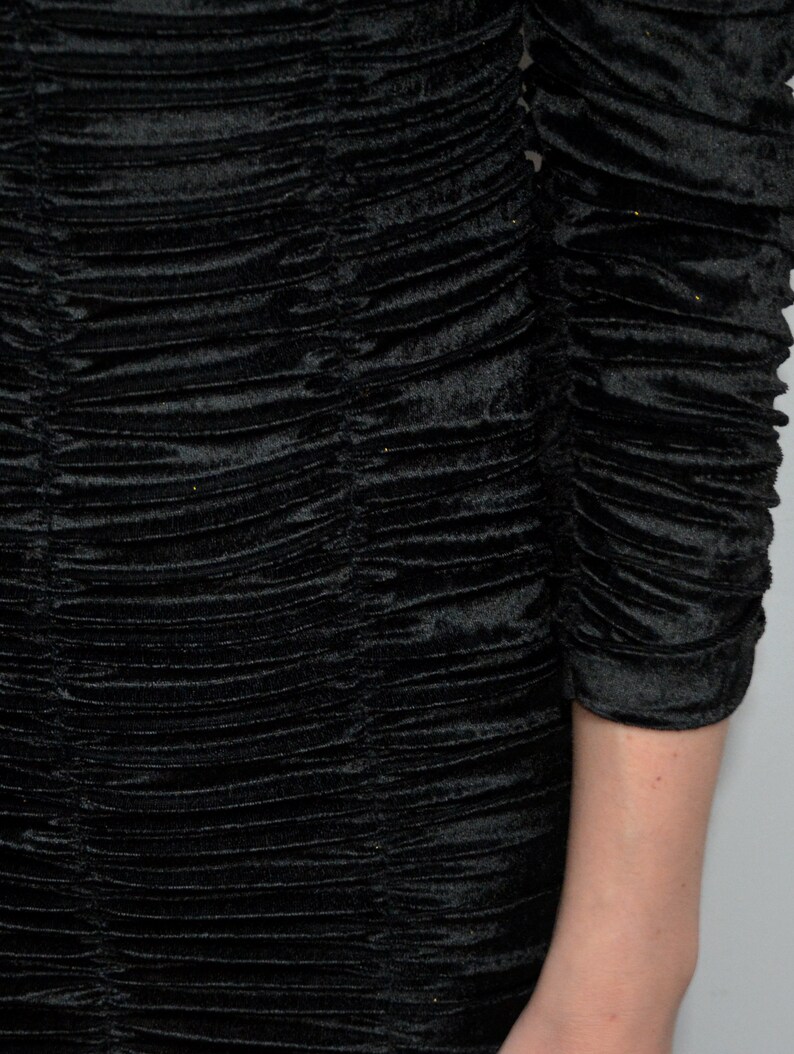 90's Draped Velvet Bodycon Dress With Glitter Golden - Etsy