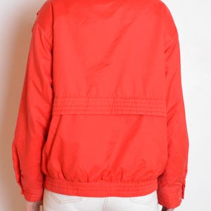 80s Red Jacket With Quilted Detail, Vintage Retro Hooded Windbreaker ...