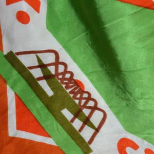 60's Polish Health Spa Scarf, Graduation Tower Retro Print Scarf ...