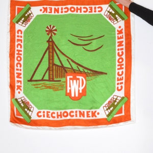 60's Polish Health Spa Scarf, Graduation Tower Retro Print Scarf ...